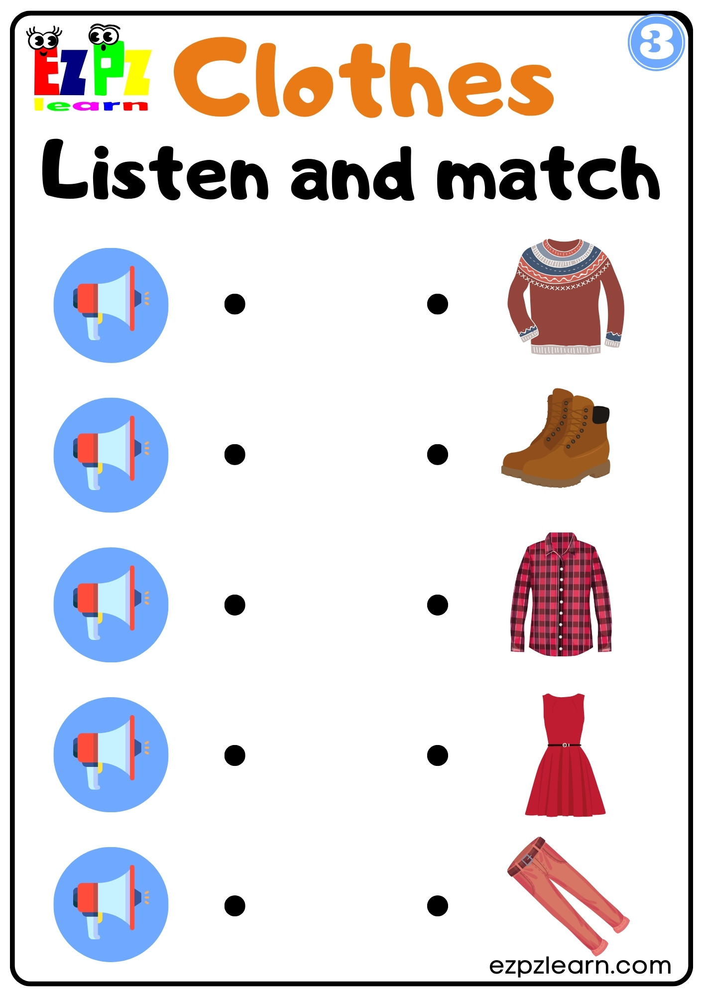 Interactive Clothes Worksheet Listen and Match the Correct Images ... Interactive Clothes Worksheet Listen and Match the Correct Images ...